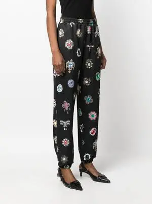 Moschino Graphic-print Straight-leg Trousers