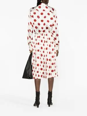 Khaite Tudi Lip-print Pleated Skirt