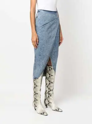 IRO PARIS Etana Asymmetric Denim Midi Skirt