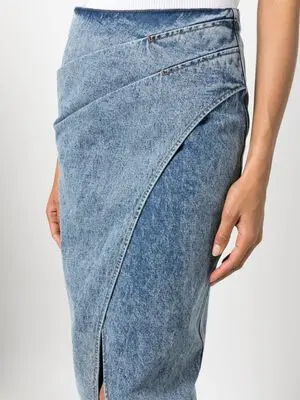 IRO PARIS Etana Asymmetric Denim Midi Skirt