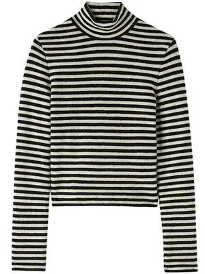 JIL SANDER Logo-patch Striped Sweater - Black