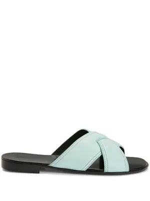 GIUSEPPE ZANOTTI Flavio Leather Sandals - Blue