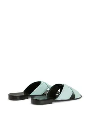 GIUSEPPE ZANOTTI Flavio Leather Sandals - Blue