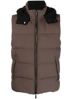 MOORER High-neck Padded Gilet - Green