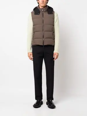 MOORER High-neck Padded Gilet - Green