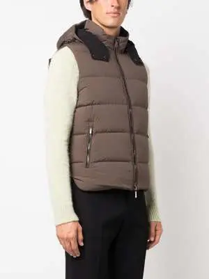 MOORER High-neck Padded Gilet - Green