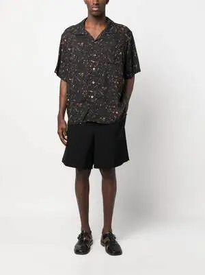 Rhude Abstract-print Logo-embroidered Shirt