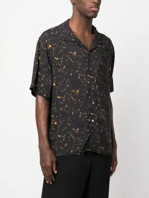 Rhude Abstract-print Logo-embroidered Shirt