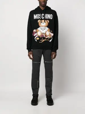 Moschino Teddy Bear Organic Cotton Hoodie - Black