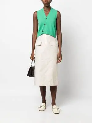 THE GARMENT Asymmetric V-neck Knit Vest