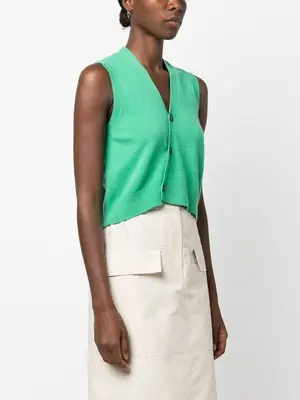 THE GARMENT Asymmetric V-neck Knit Vest