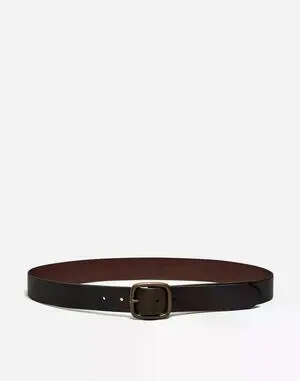 Madewell Leather Center-bar Belt - Dark Coffee