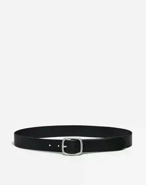 Madewell Leather Center-bar Belt - True Black