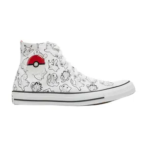 CONVERSE Pokemon X Chuck Taylor All Star High 'poke Ball' Sneakers - White