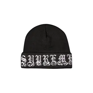 Supreme Old English Rhinestone Beanie - Black