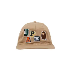 A BATHING APE Multi Fonts Patch Panel Cap - Cream