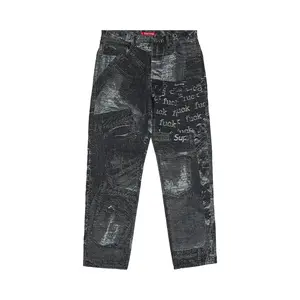 Supreme Archive Denim Jacquard Regular Jean - Black