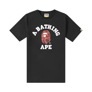 A BATHING APE Color Camo College T-shirt 'red - Black
