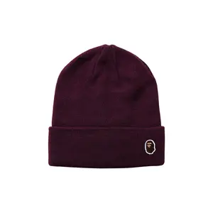 A BATHING APE Ape Head Knit Cap - Purple