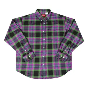 Supreme Brushed Plaid Flannel Shirt - Black