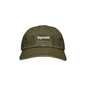 Supreme Small Box Coated Linen 6-panel Cap - Green