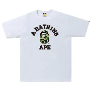 A BATHING APE Abc Camo College Tee - White