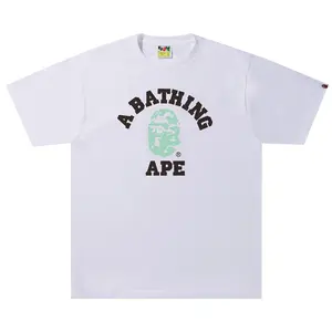 A BATHING APE Text Code Camo College Tee - White