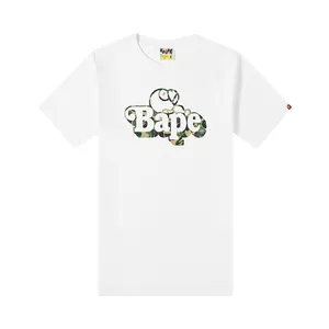 A BATHING APE Abc Camo Milo On Tee - White