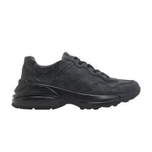 Gucci Gg Rhyton Monogram Sneakers - Black