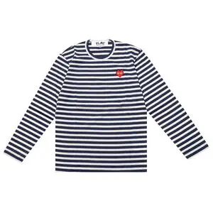 Play Comme Des Garcon Striped Long-sleeve T-shirt 'navy/white - Multicolor