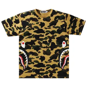 A BATHING APE 1st Camo Side Shark Tee - Yellow