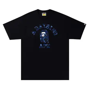 A BATHING APE Color Camo A College Tee /navy - Black
