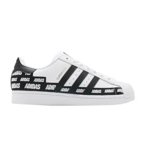 Adidas Superstar Wordmark Heel Stripe Sneakers - White