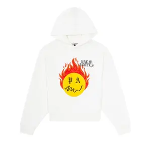Palm Angels Burning Head Hoodie - White