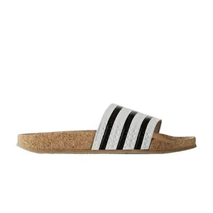 Adidas Adilette Cork Slides - White