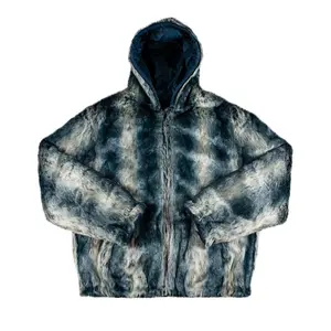 Supreme Faux Fur Reversible Hooded Jacket - Blue