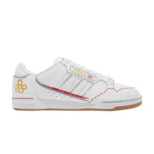 Adidas Continental 80 Stripes Embroidered Flower - White