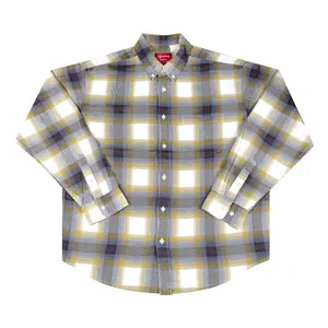 Supreme Brushed Plaid Flannel Shirt 'natural - Tan