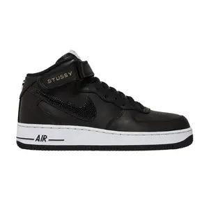 Nike Stussy X Force 1 Mid Sneakers - Black