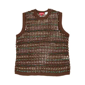 Supreme Beaded Sweater Vest - Brown