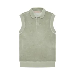 Fear Of God Velour Sleeveless Polo - Green