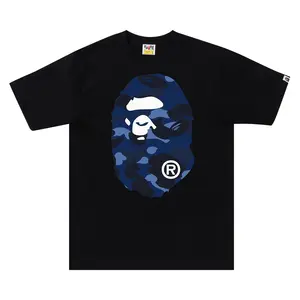 A BATHING APE Color Camo Big Ape Head Tee - Black