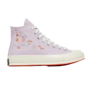 CONVERSE Chuck 70 High Embroidered Floral Print - Purple