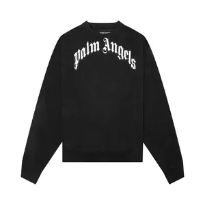 Palm Angels Curved Logo Crewneck - Black