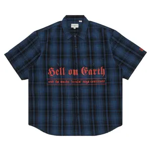 Supreme X Bernadette Corporation Short-sleeve Work Shirt 'navy Plaid - Blue