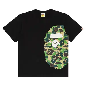 A BATHING APE Abc Side Big Ape Head Tee /green - Black