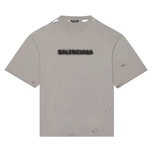 Balenciaga Distressed Logo T-shirt - Grey