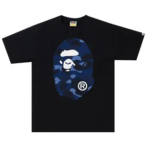 A BATHING APE Color Camo Big Ape Head Tee /navy - Black