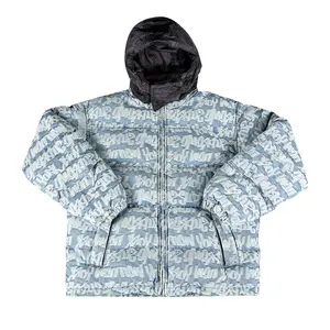 Supreme Fat Tip Jacquard Denim Puffer Jacket