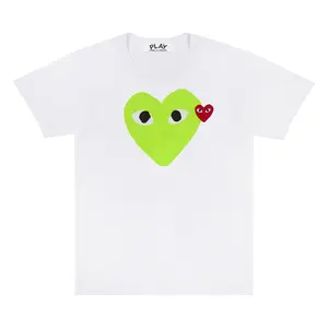 Play Comme Des Garcon Red Emblem Heart T-shirt - White